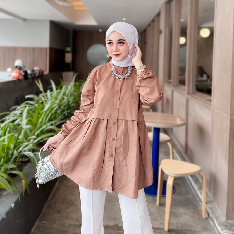 Jual Salsa Blouse Premium Atasan Tunik Korean Style Atasan Wanita Full ...