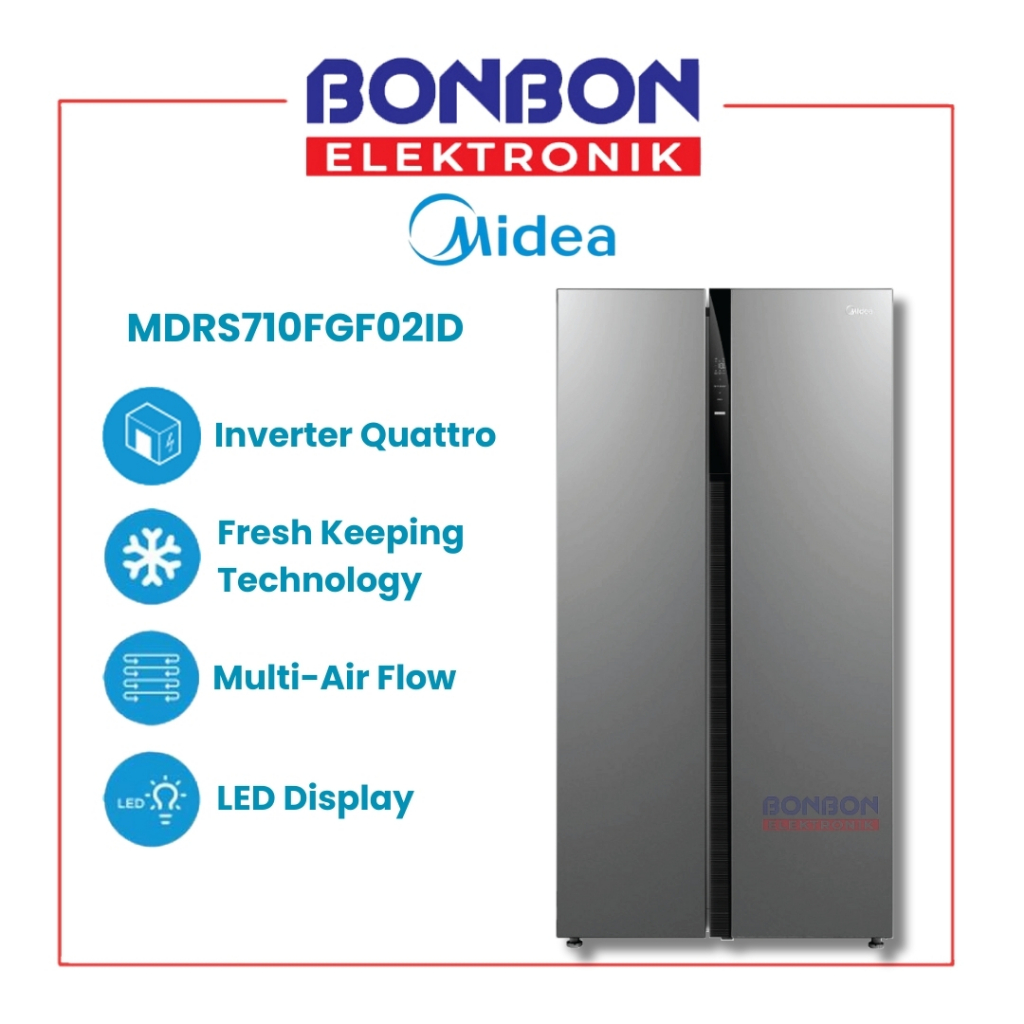 Jual MIDEA Kulkas Side by Side 548L MDRS710FGF02ID - LED Display ...