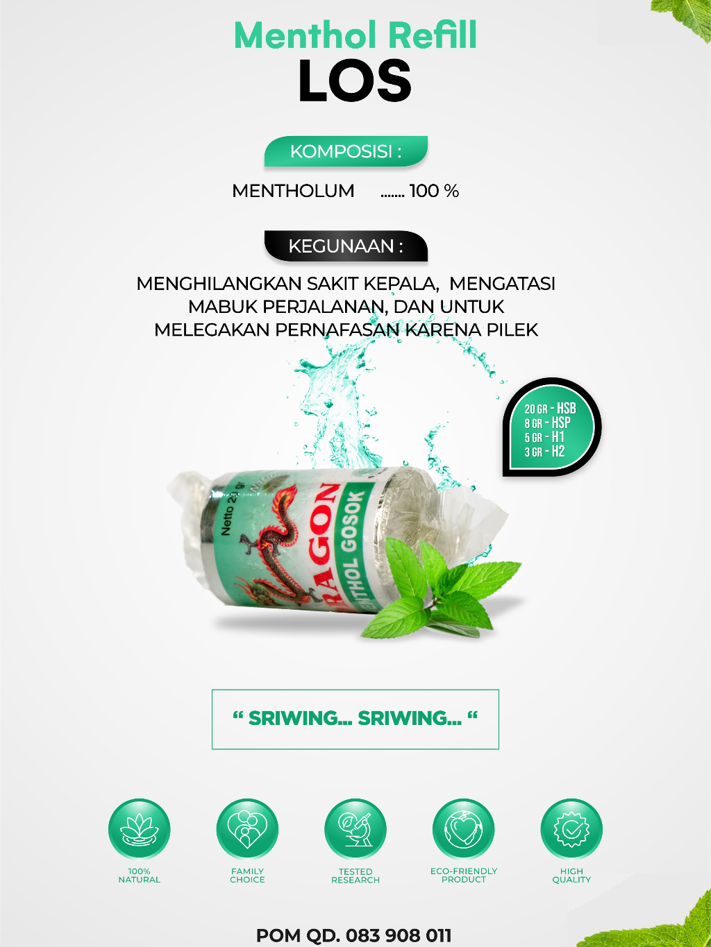 Jual REFILL PO'PENG POPENG MENTHOL CAP DRAGON | Shopee Indonesia