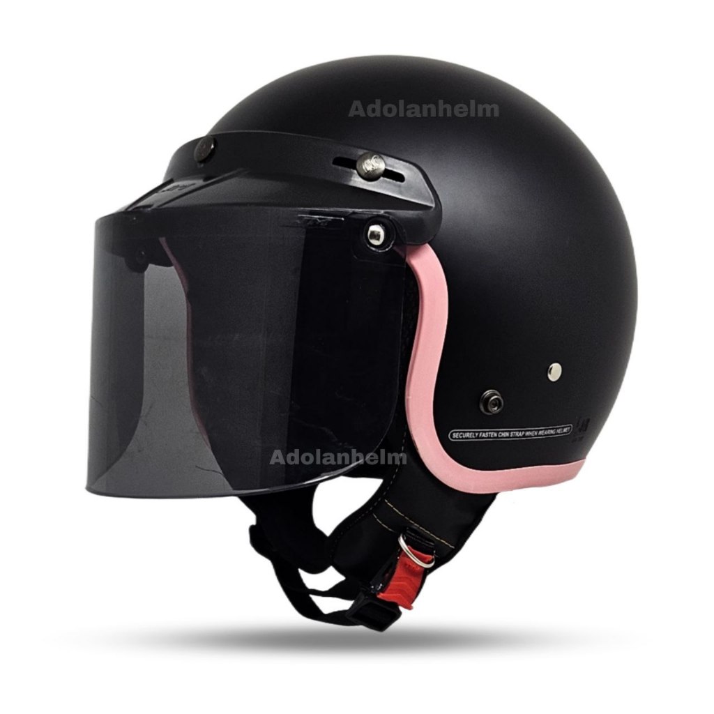 Jual Helm Bogo Hijab List Pink Full Leher SNI Motorcyle | Shopee Indonesia