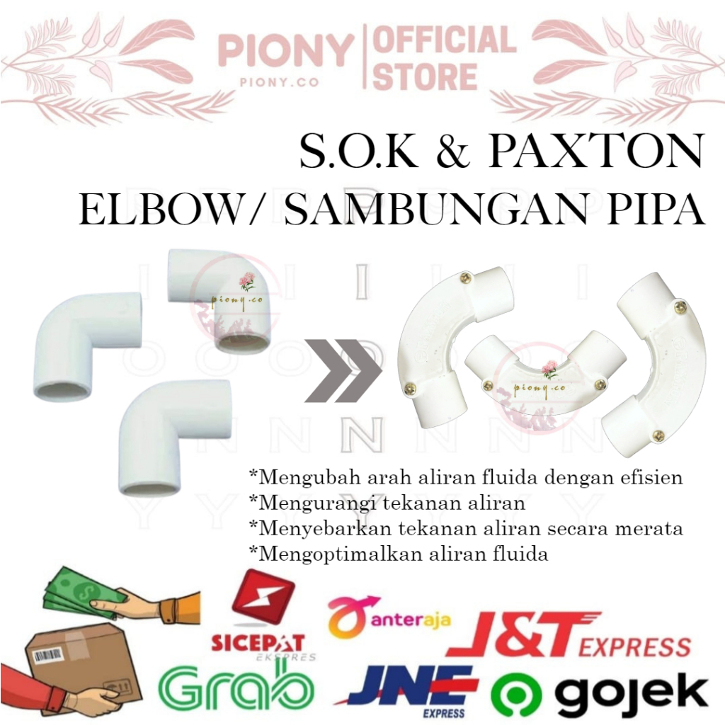 Jual ELBOW S.O.K / SAMBUNGAN PIPA PARALON / ELBOW PAXTON 20MM LISTRIK ...