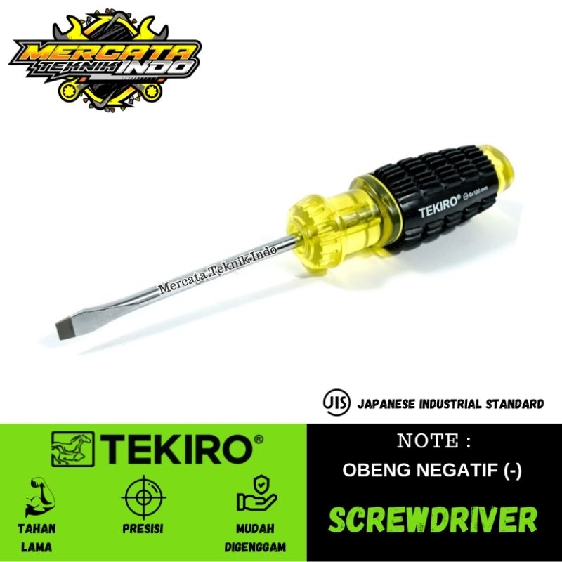 Jual TEKIRO obeng minus gagang karet 5 sampai 6 mm panjang 38 mm sampai ...