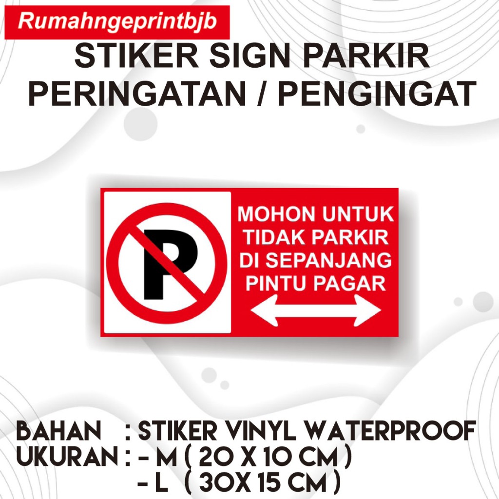 Jual STIKER SIGN PARKIR PERINGATAN / PENGINGAT | Shopee Indonesia