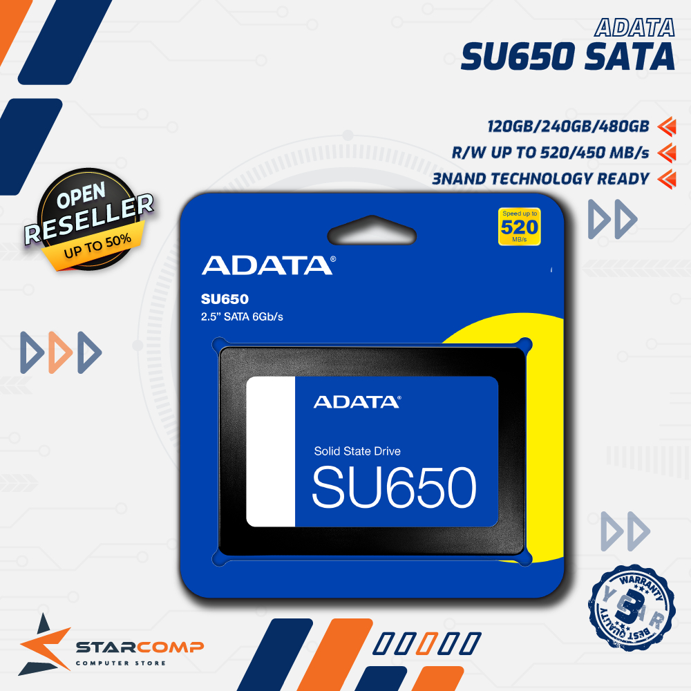 Jual Adata SSD Internal SU650 Ultimate 480GB - 2.5 SATA III | Shopee ...