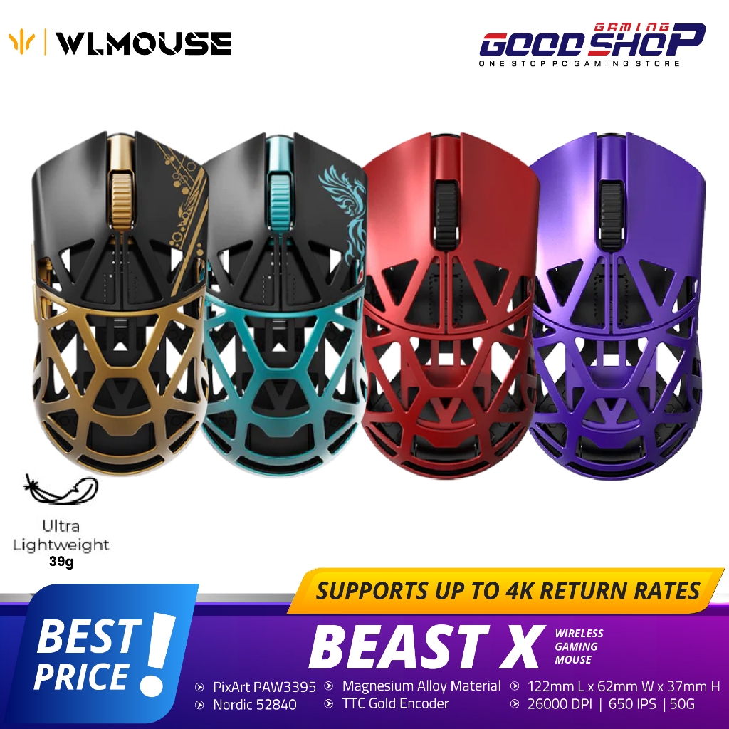 Jual WL Mouse BEAST X Wireless Gaming Mouse | Shopee Indonesia