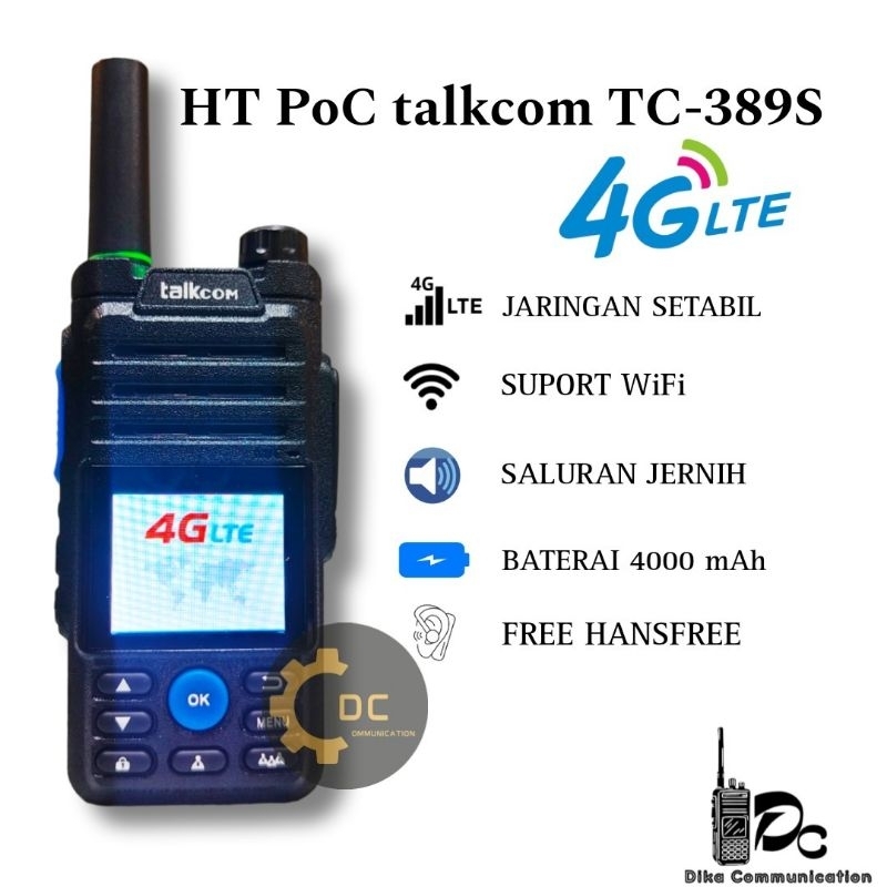 Jual HT PoC talkcom TC-389S 4G LTE Suport WiFi Free Platform PoC Global Permanen | Shopee Indonesia