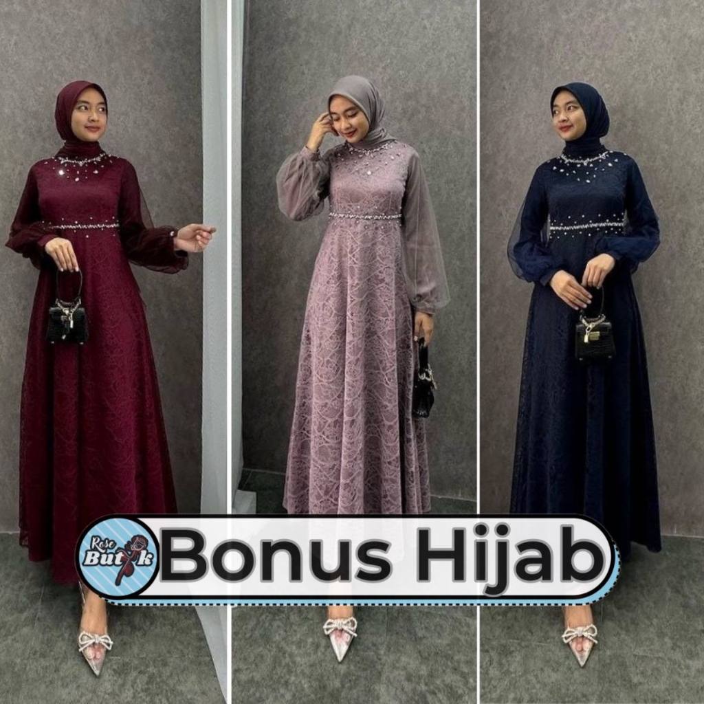 Jual Gamis Nadine Dress Exclusive Modern Gamis Lebaran Terbaru Tunangan ...