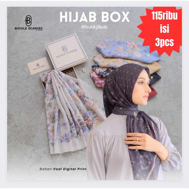 Jual Isi 3+1pcs HIJAB BOX BUCKLE SCARVES | Shopee Indonesia