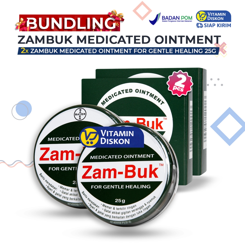 Jual ZAMBUK MEDICATED OINTMENT FOR GENTLE HEALING (25GR) X 2 PCS ...