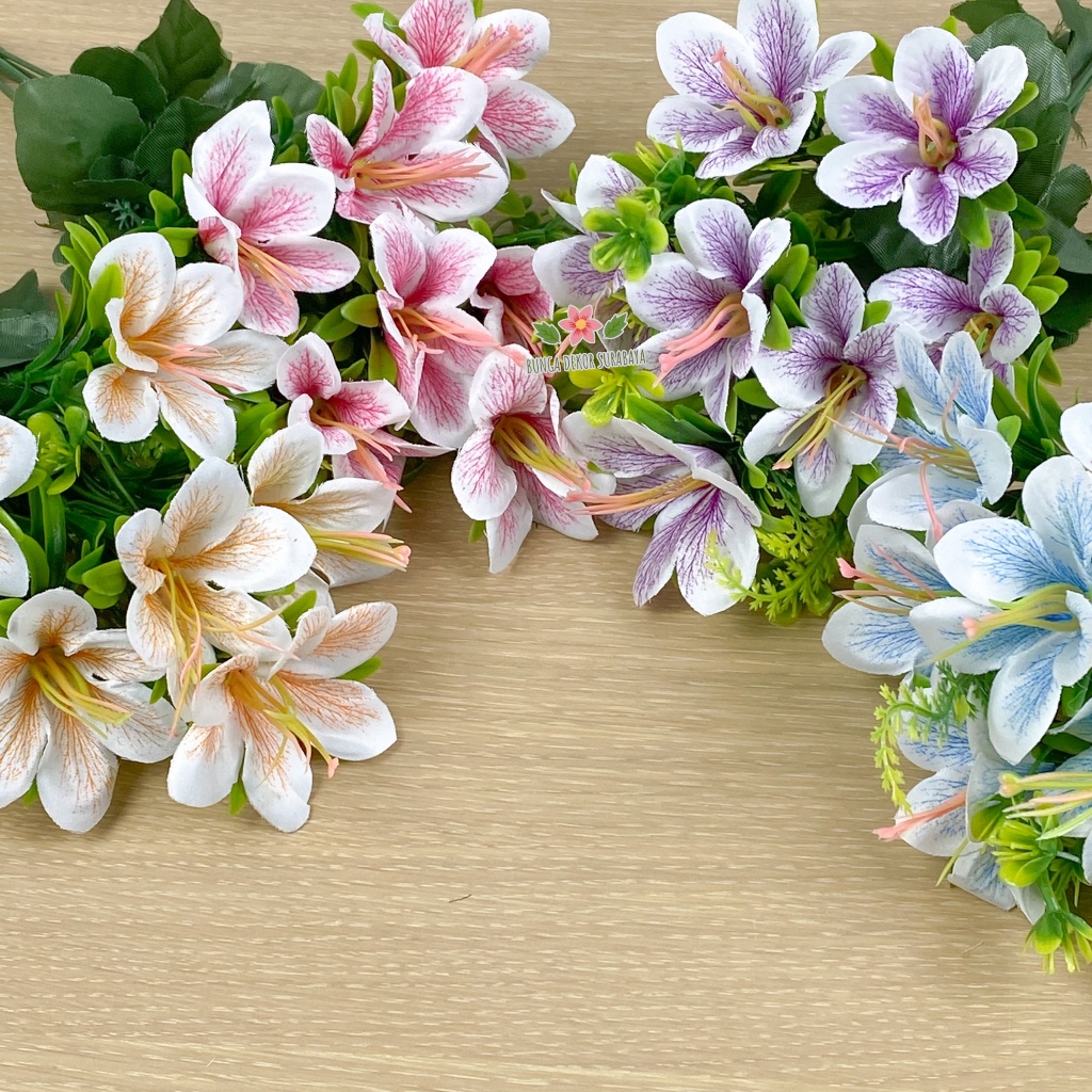 Jual Bunga Kamboja Cabang 7 - Bunga Lily plastik Imitasi Bunga mawar ...