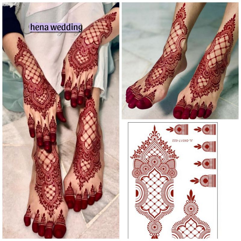 Jual HENNA PENGANTIN TEMPEL MARON (fre gliter manik) | Shopee Indonesia