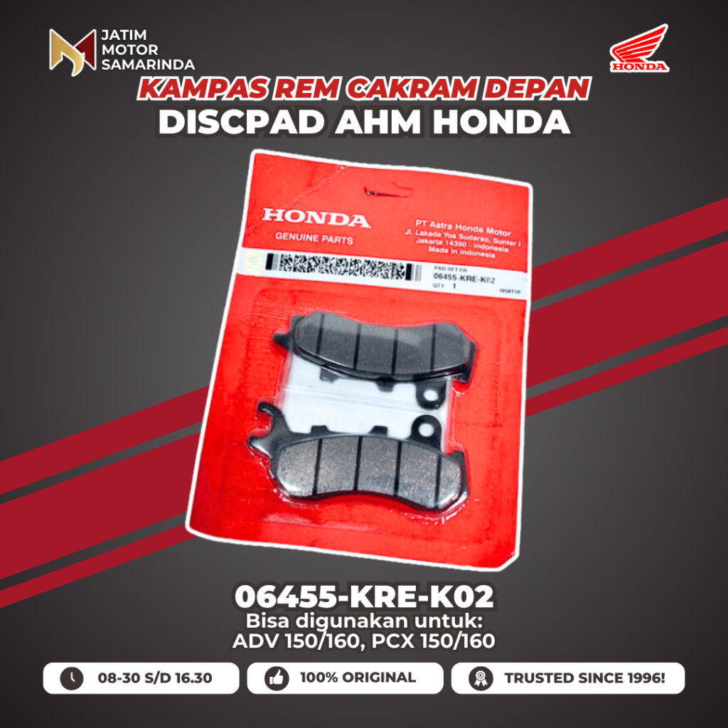 Jual Honda AHM Kampas Rem Cakram Discpad Disc Pad Dispet 06455-KRE-K02 ...