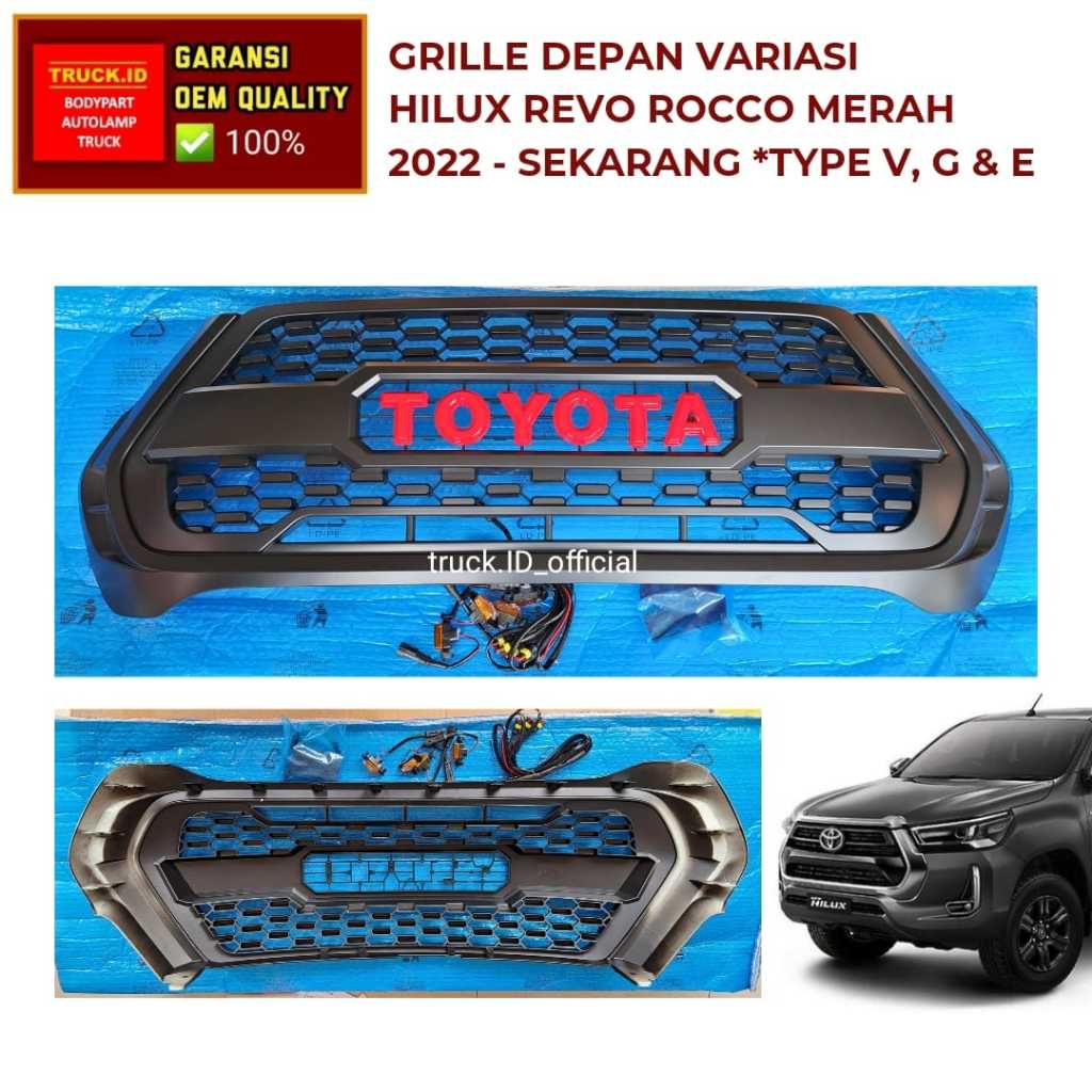 Jual GRILL RAM RAMBANG GRILLE DEPAN HILUX ROCCO REVO 2019 2020 2021 ...