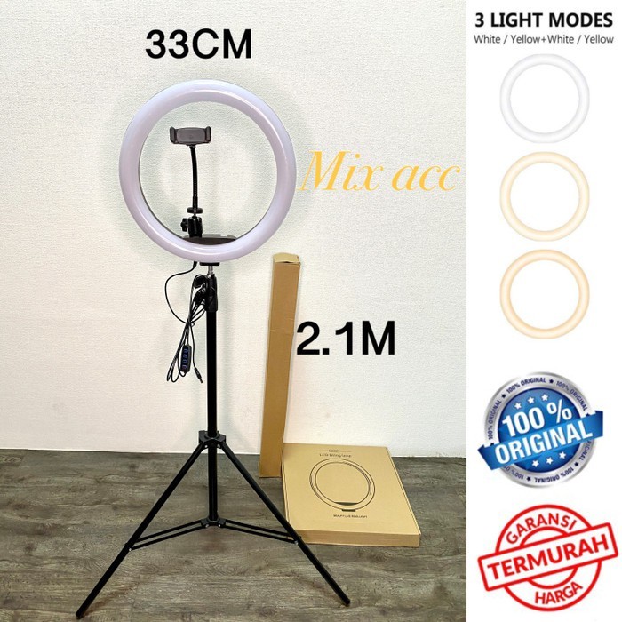 Jual PAKET RINGLIGHT 33CM Ring Light 33 CM Stand Tripod 2,1 Meter ...