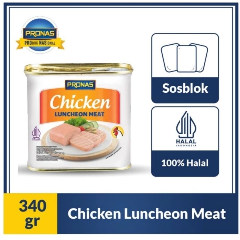 Jual Pronas Chicken Luncheon Daging Blok Ayam Serbaguna 340gr Kaleng ...