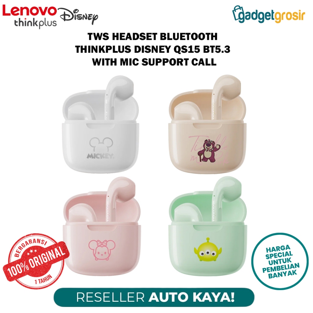 Jual Thinkplus TWS Disney QS15 Headset Bluetooth True Wireless BT5.3 ...