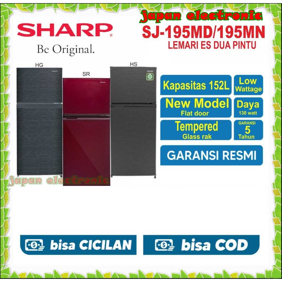 Jual Kulkas Sharp 2pintu SJ-195MD-SR/SG | Shopee Indonesia