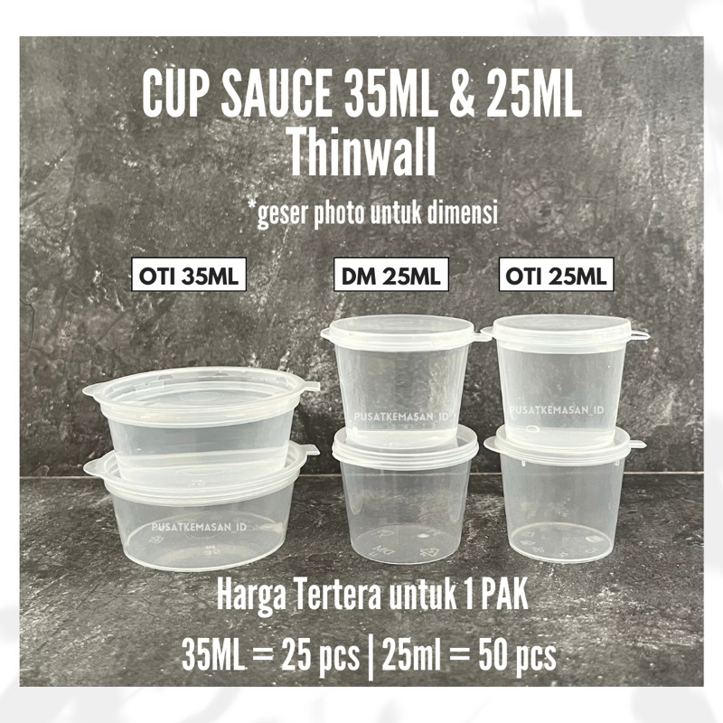 Jual THINWALL CUP SAUCE 25ML - 35ML TEBAL BISA MICROWAVE TAHAN PANAS | Shopee Indonesia