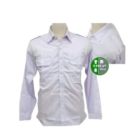Jual KEMEJA SERAGAM DRIL PNS PDL PDH PANGKAT PANJANG PUTIH + SKODER DAN ...