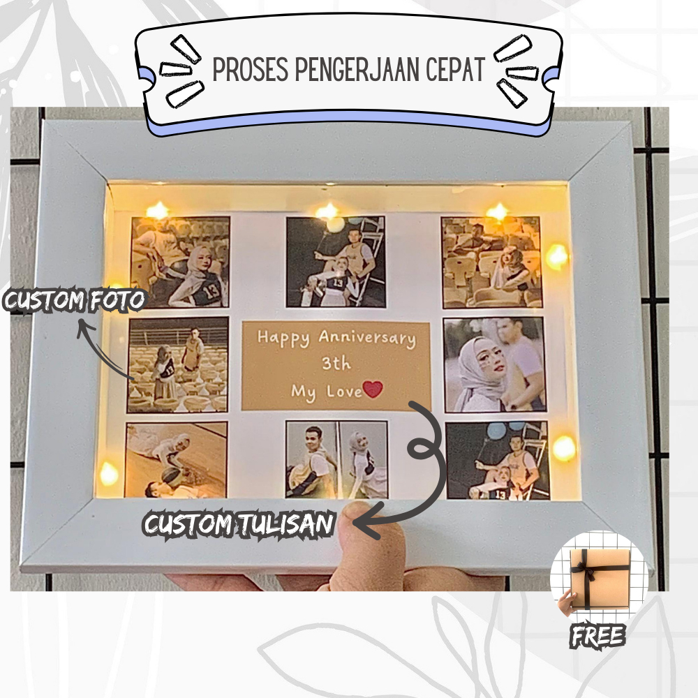 Jual Kado Frame Foto Polaroid dengan Lampu 3D | Kado Ulangtahun / Wisuda / Pernikahan ...