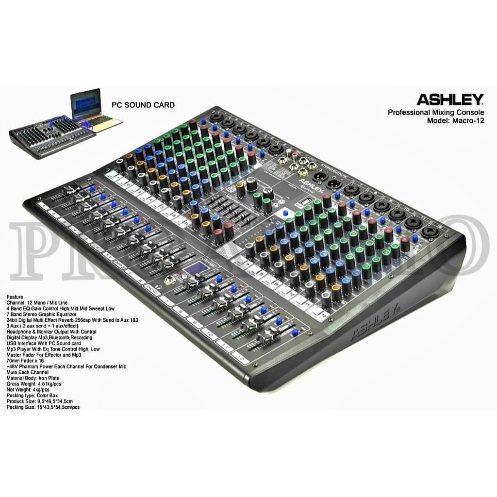 Jual Mixer Audio Ashley 12 Channel Macro12 / Macro 12 Original Ashley ...