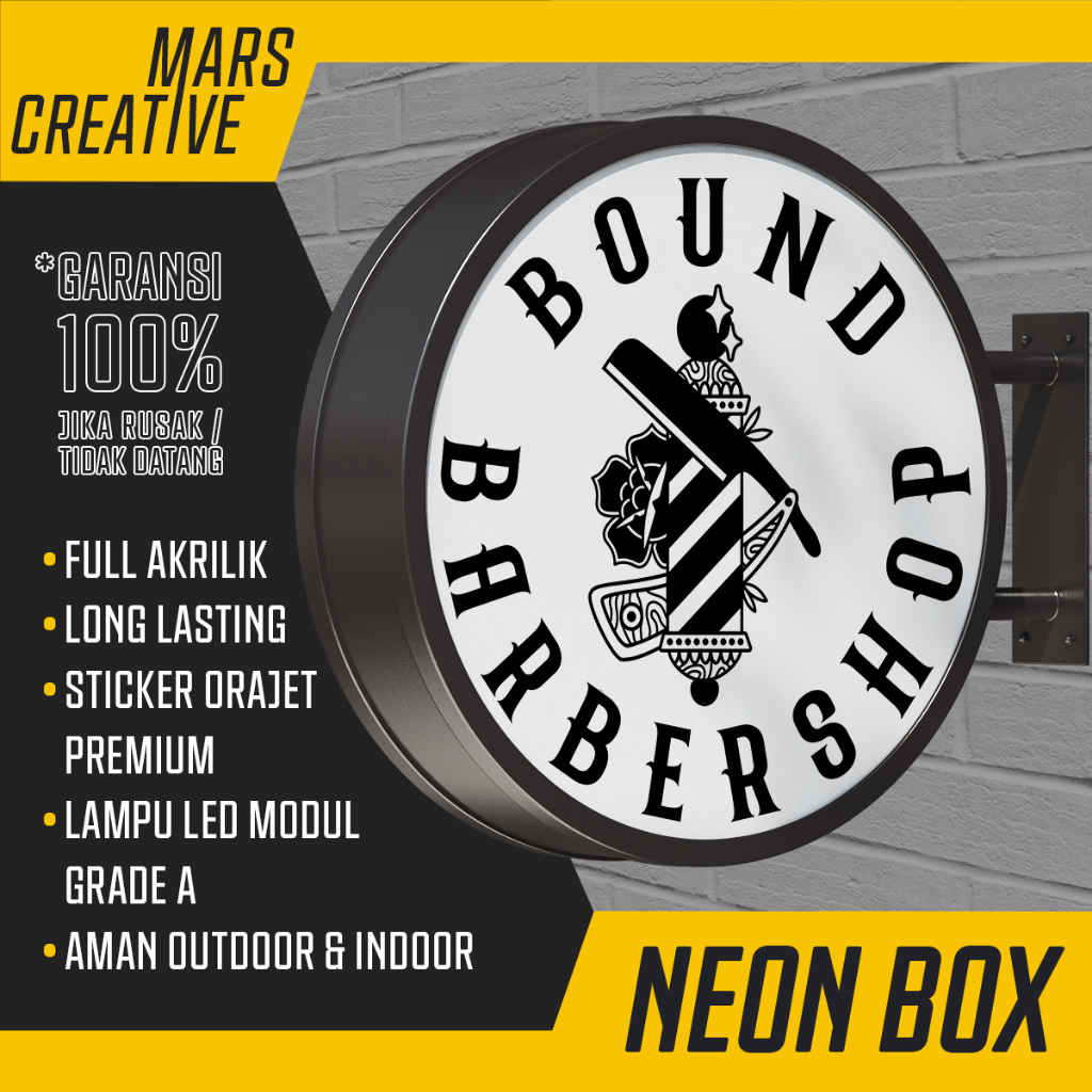 Jual Neon Box Indoor Outdoor Ukuran 70cm x 100cm Premium Custom 2 Sisi ...