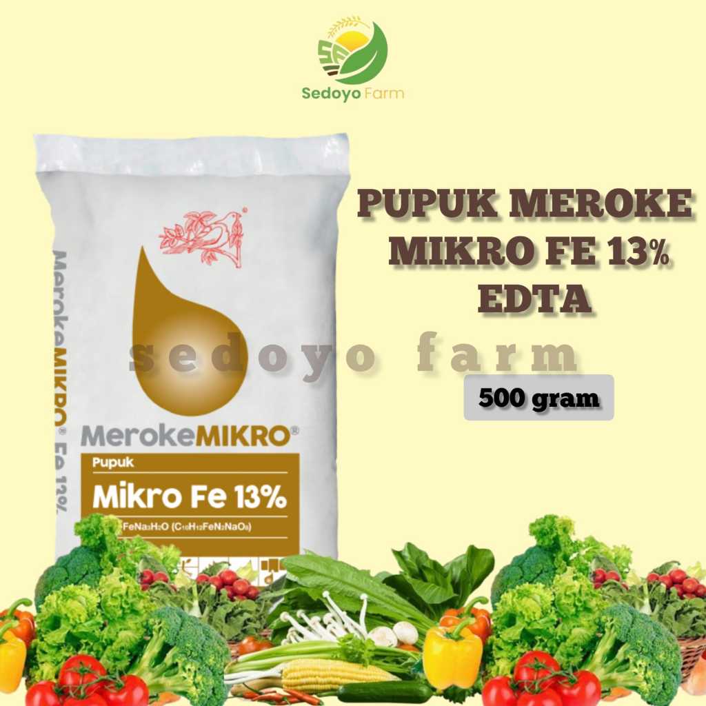 Jual Pupuk Meroke Mikro Fe 13% EDTA Kemasan Asli Pabrik 500gr | Shopee ...