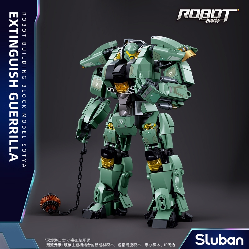 Jual Mainan Brick Sluban Robot Mecha Hijau Green Chain Mace M38-B1153 ...