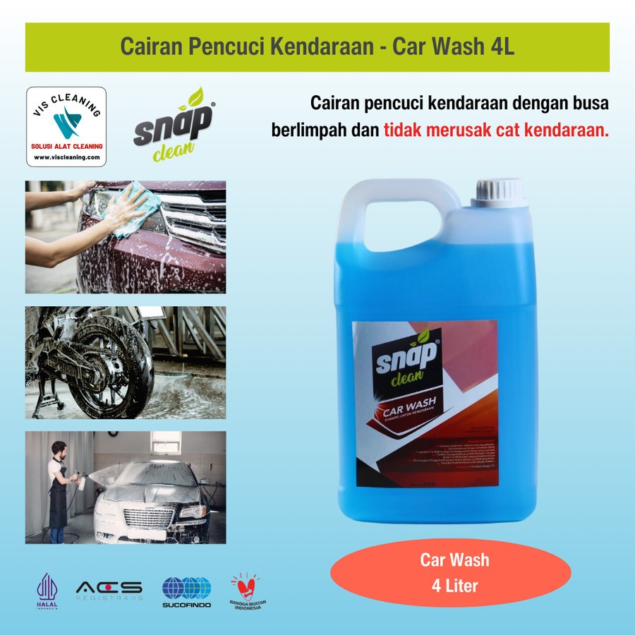 Jual Car Wash SNAP CLEAN / Cairan pencuci kendaraan - 4 Liter | Shopee ...
