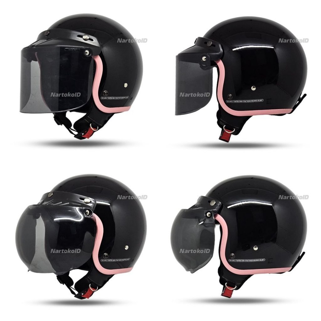 Jual Helm Bogo Retro Cewek Hijab Full Leher SNI Kekinian | Shopee Indonesia