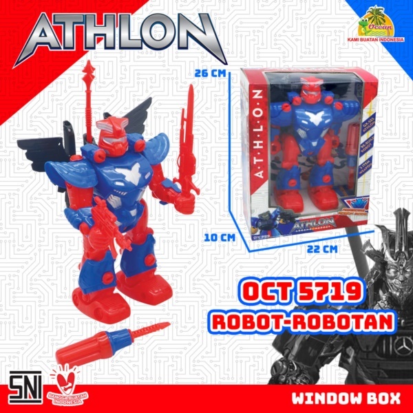 Jual OCT 5719 ATHLON LEGEND HEROES ROBOT ROBOTAN MERAH BIRU GAGAH ...