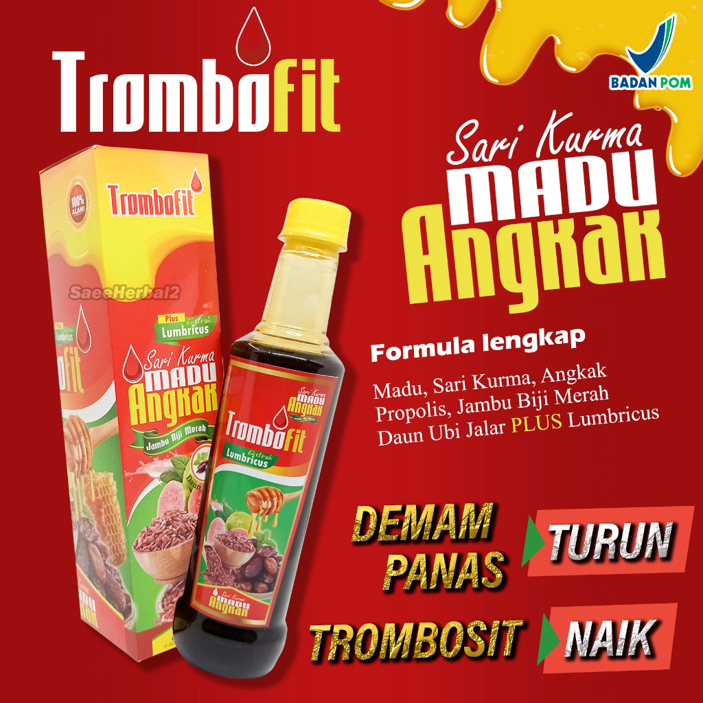 Jual Madu TROMBOFIT / TROMBOSIT Sari Kurma Madu Plus Angkak 460gr ...