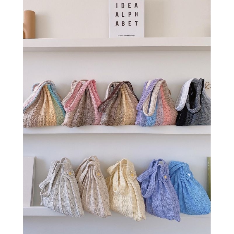 Jual DIY Kit Pleated Bag Crochet / bahan untuk membuat tas rajutan ...