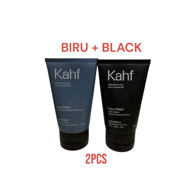 Jual PAKET 2in Kahf Pembersih Wajah Pria 100ml (HITAM/BIRU) | Shopee ...