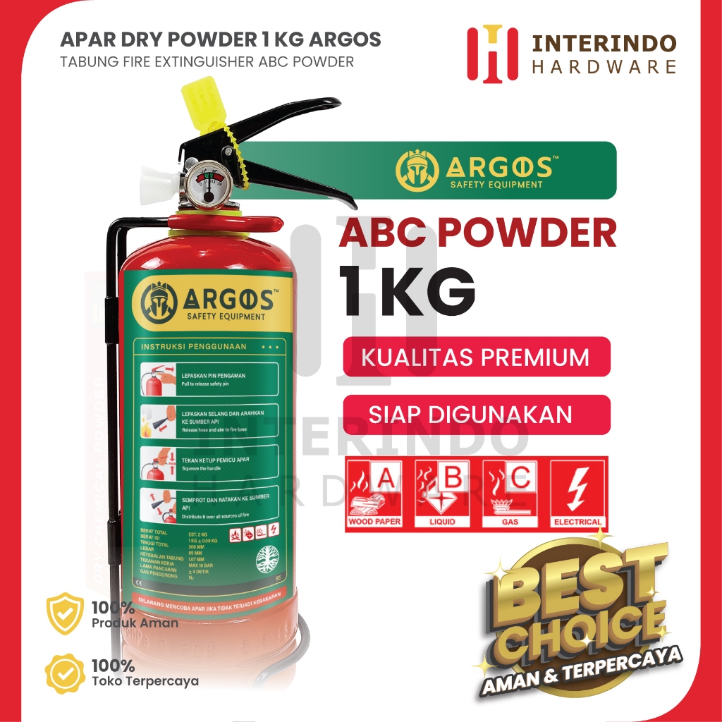 Jual Apar 1 KG ABC Powder / Tabung Pemadam Api Set Komplit Argos ...