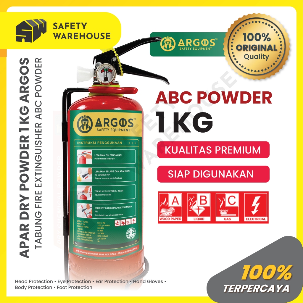 Jual Apar 1 KG ABC Powder / Tabung Pemadam Api Set Komplit Argos | Shopee Indonesia