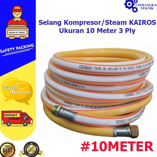 Jual sU 3ST Selang Kompresor Angin 1 Meter 1M Kairos Spray Hose 3 Ply ...