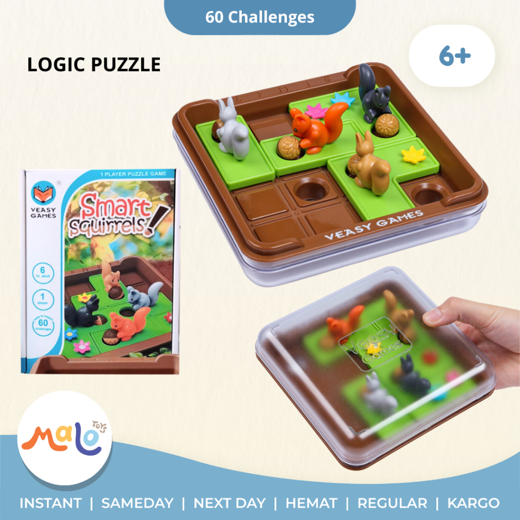 Jual MALOTOYS - Puzzle Squirrels Logic Brain Game Maze Labirin Tupai ...
