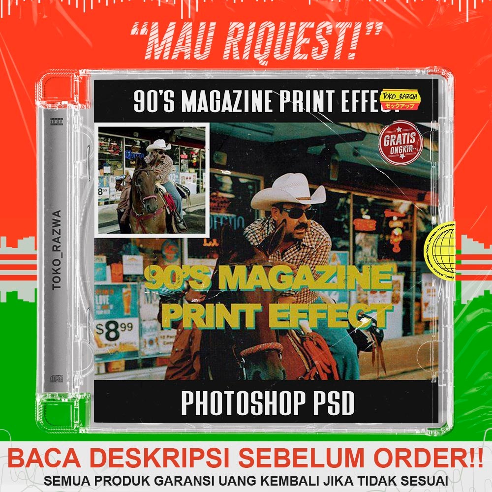 Jual Photoshop PSD - 90'S Magazine Print Effect - 310124 | Shopee Indonesia