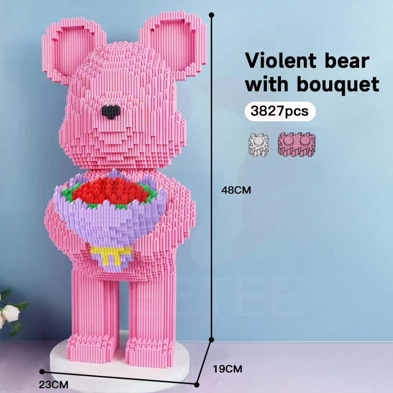 Jual Nano Block VIOLENT BEAR Series 3D Model | Bricks education Nano ...