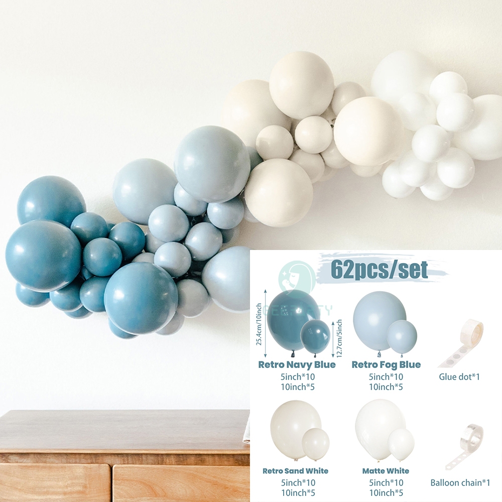 Jual GeeParty Biru Matte Retro Set Confetti Balon Set Metalik Untuk ...