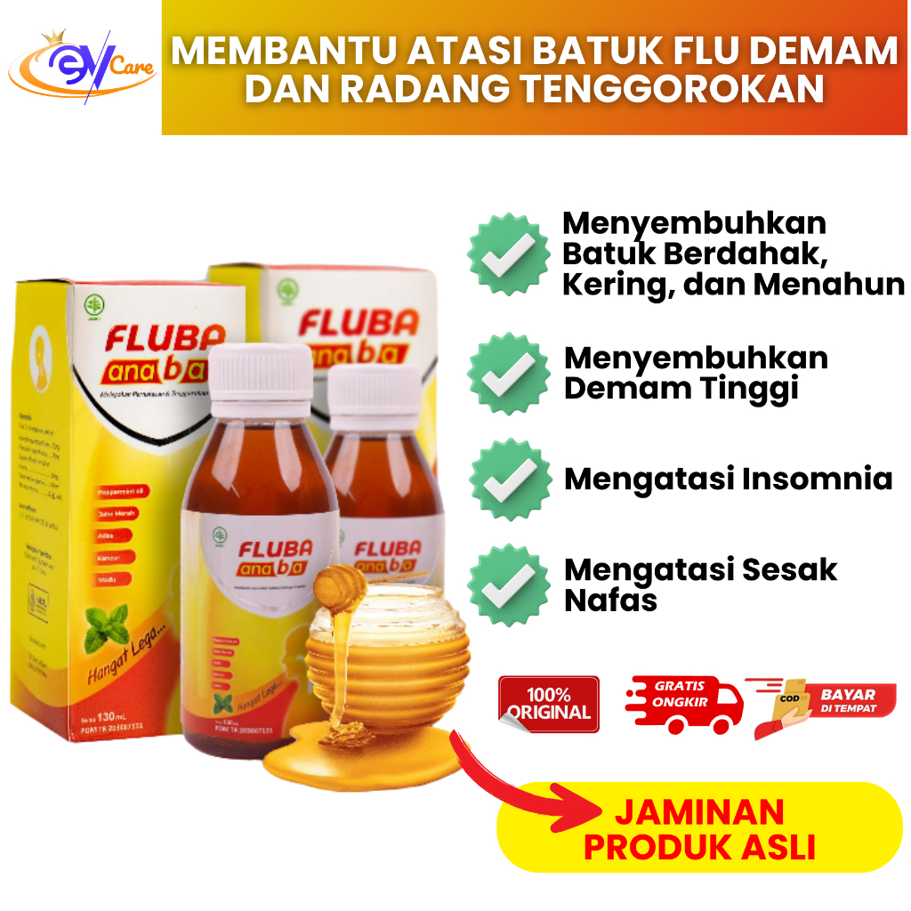Jual Fluba Anaba 130ML Obat Flu Batuk Anak Madu Batuk Anak & Flu Obat ...
