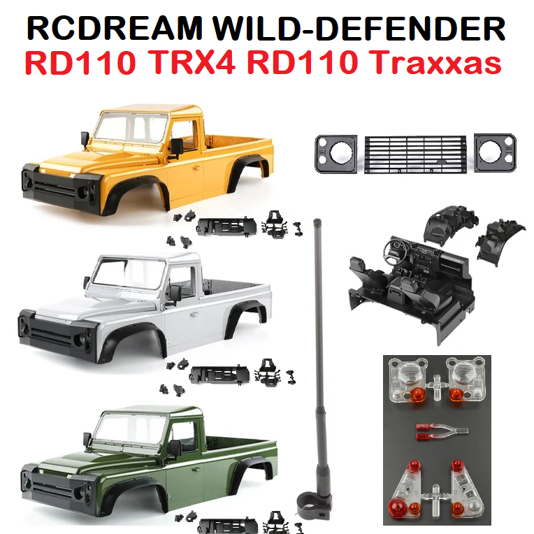 Jual RCDREAM 1/10 DEFENDER D110 2Door Pickup Hard Body 324m TRX4 TRX-4 ...