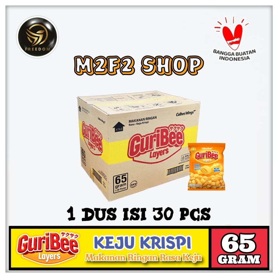 Jual Keripik GuriBee Layers Snacks Rasa Keju Krispi - 65 gr (Kemasan Karton) | Shopee Indonesia