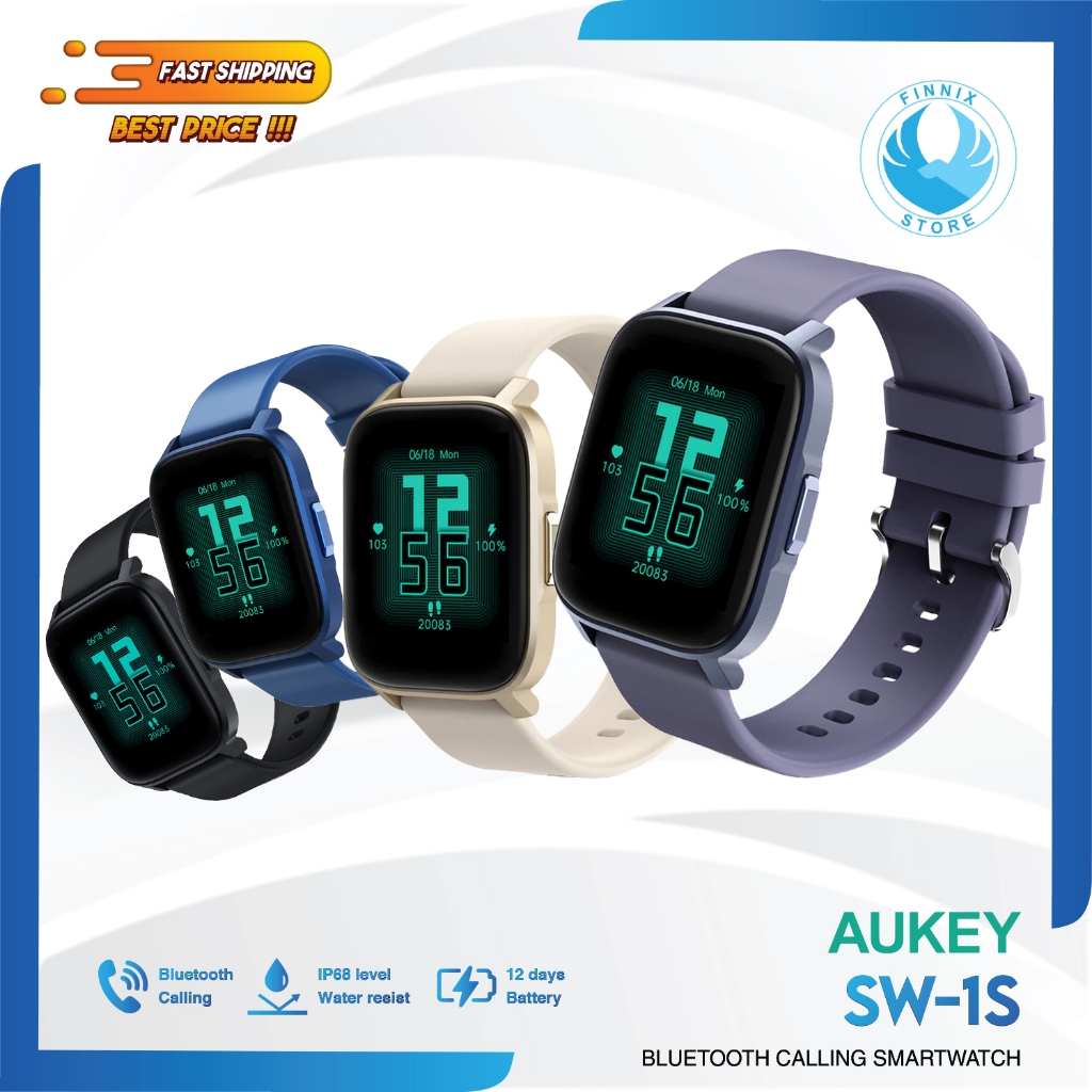 Jual Aukey SW-1S Smartwatch With Bluetooth Calls & Health Monitor IP68 | Shopee Indonesia