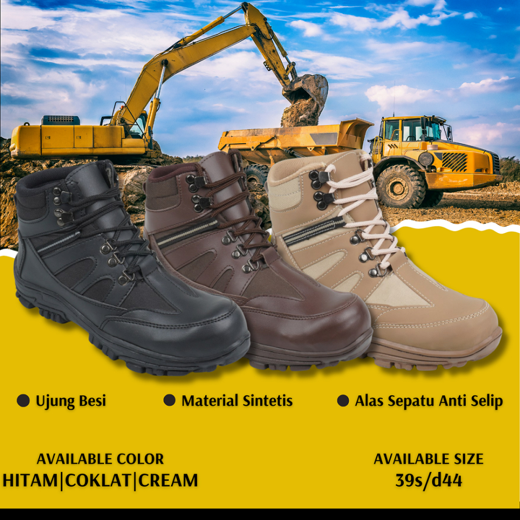 Jual ( COD ) SEPATU SAFETY TACTICAL BOOTS ARMOUR ADVENTURE TRACKING ...