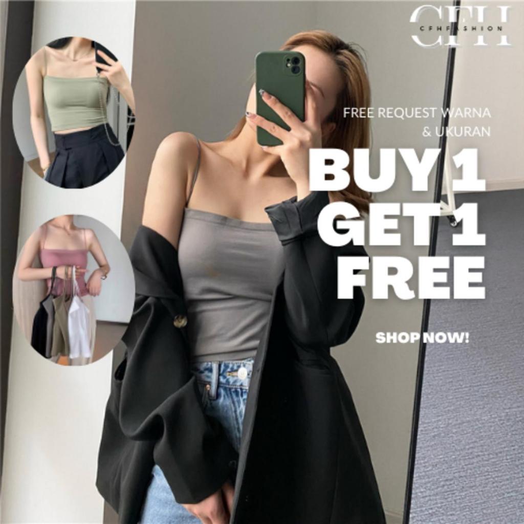 Jual CFH BELI 1 GRATIS 1 Tanktop Bra With Cup Tank top Basic Wanita ...