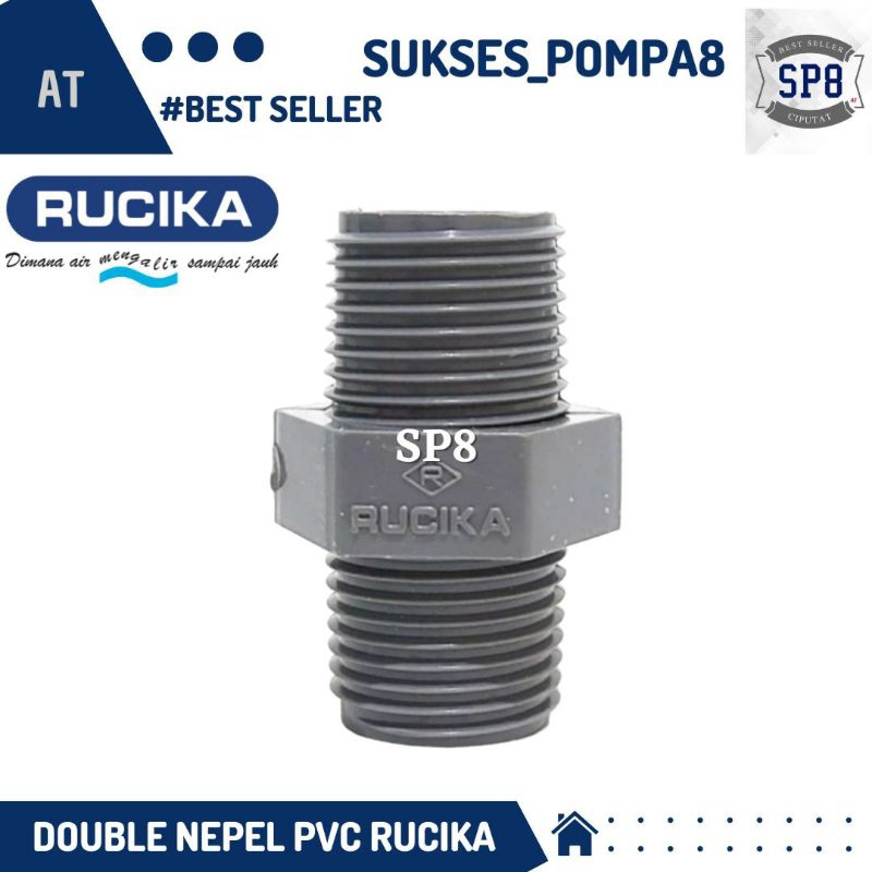 Jual Double Nepel / Double Nipple PVC Rucika 1/2" | 3/4" | 1" Inch | Shopee Indonesia