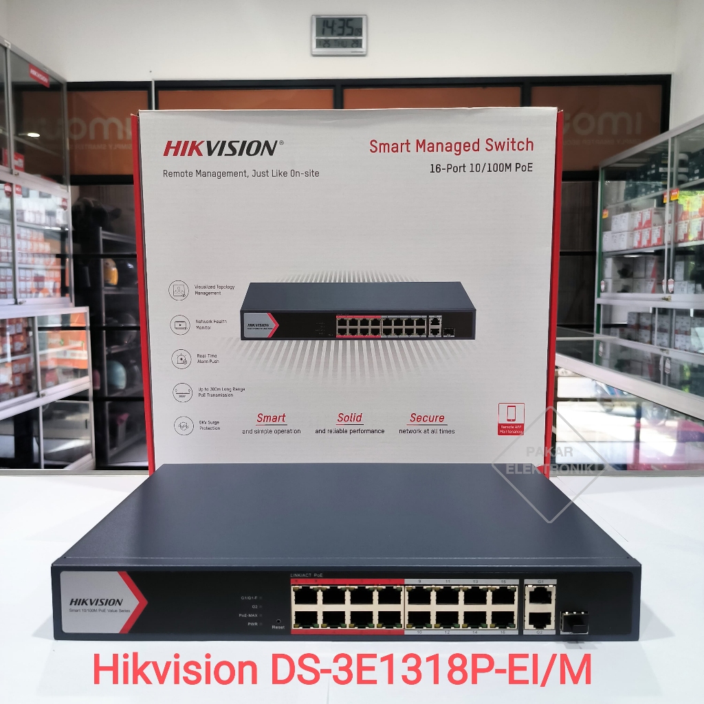 Jual Hikvision DS-3E1318P-EI/M 16 Port Fast Ethernet Smart POE Switch ...