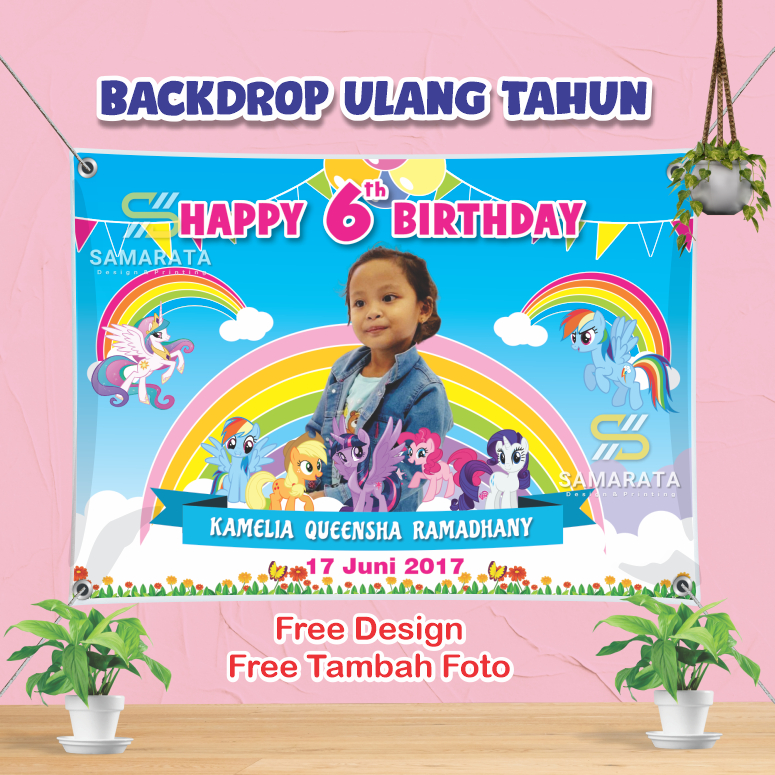 Jual Ukuran 100x100 Banner Ulang Tahun Anak Free Design Backdrop Ulang ...